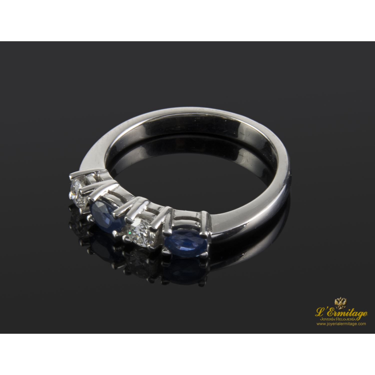 SORTIJAS / ANILLOS SORTIJA EN ORO BLANCO CON ZAFIROS Y BRILLANTES ...