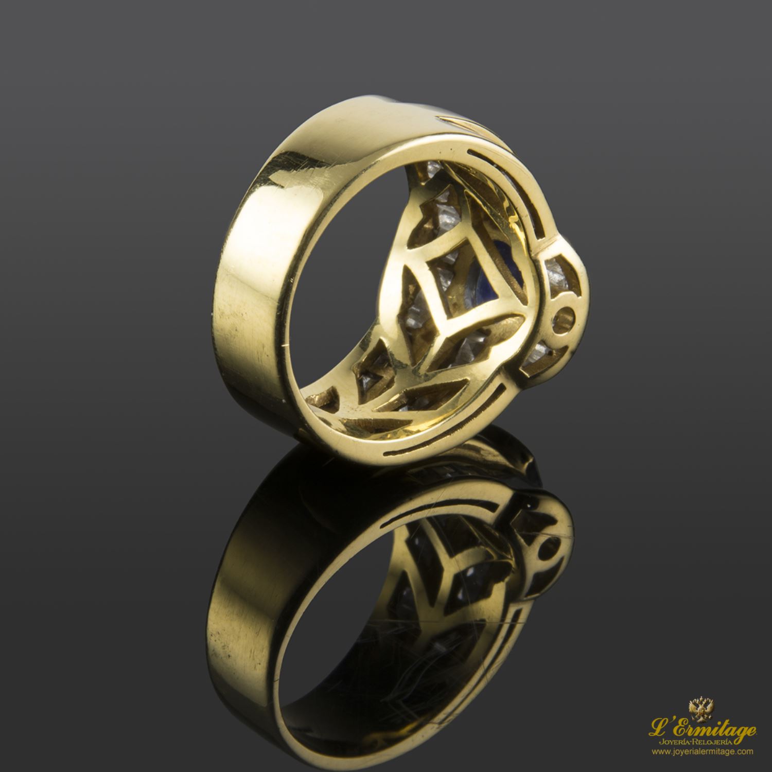 SORTIJAS / ANILLOS SORTIJA ORO AMARILLO ZAFIRO Y DIAMANTES · Joyeria L ...