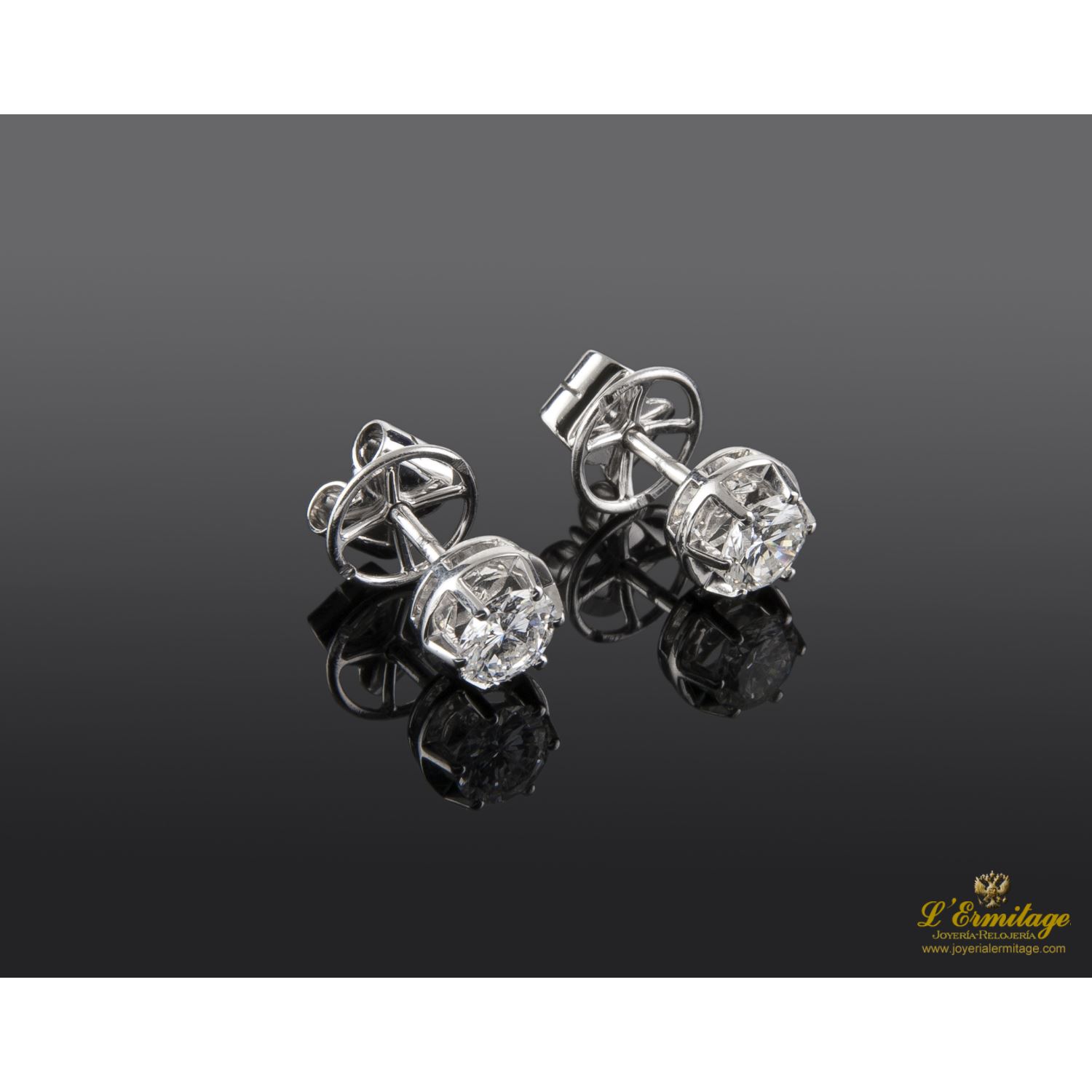 Pendientes Dormilonas Oro Blanco Y Diamantes. en oro blanco · Compra ...