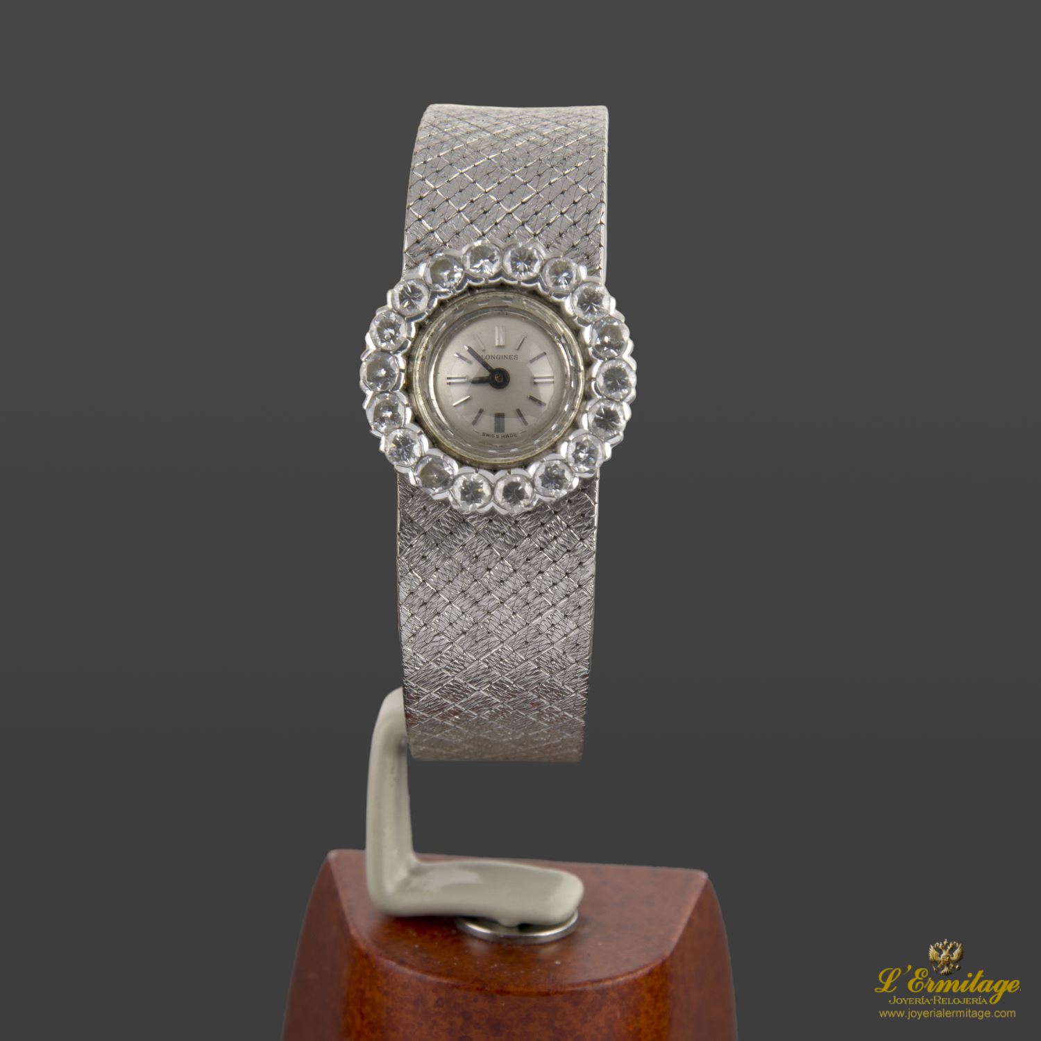 Reloj Longines Classic Oro Blanco Y Diamantes Cuerda Manual Señora ...
