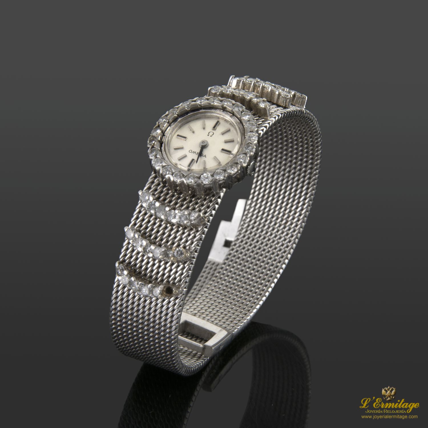 Reloj Omega Señora Oro Blanco Brillantes. Cuerda Manual. Oro Blanco ...