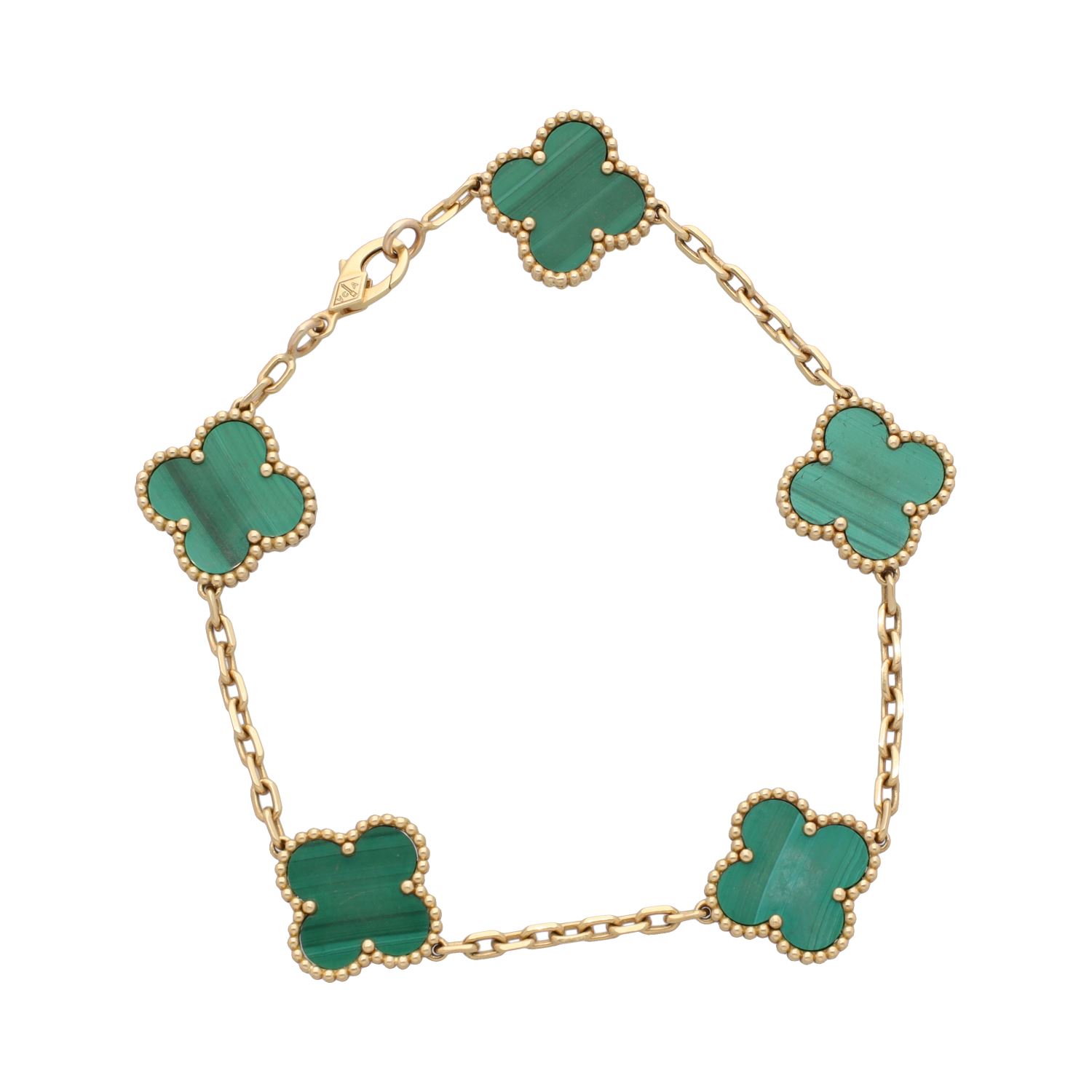 Pulsera Van Cleef & Arpels En Oro Amarillo Y Malaquitas. en oro ...
